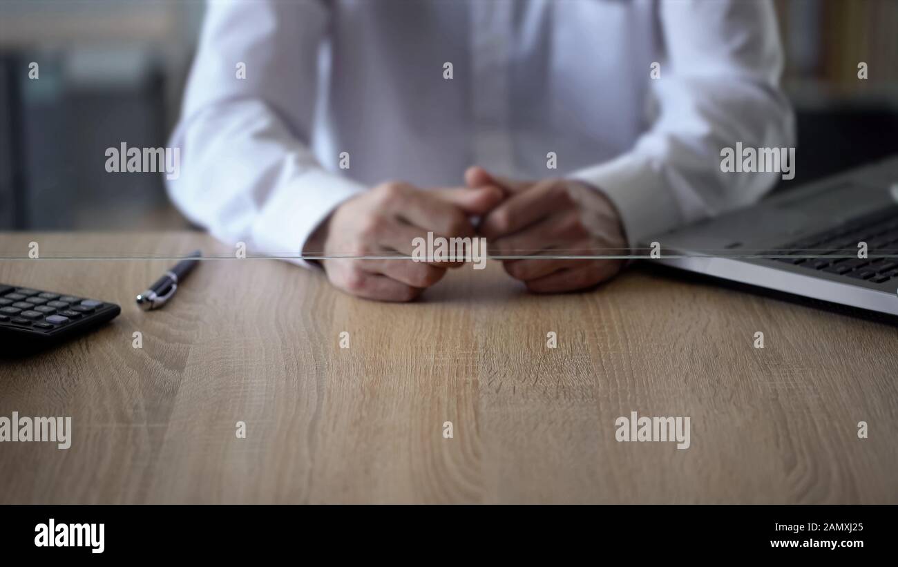 Businessman sitting desk work hi-res stock photography and images - Alamy
