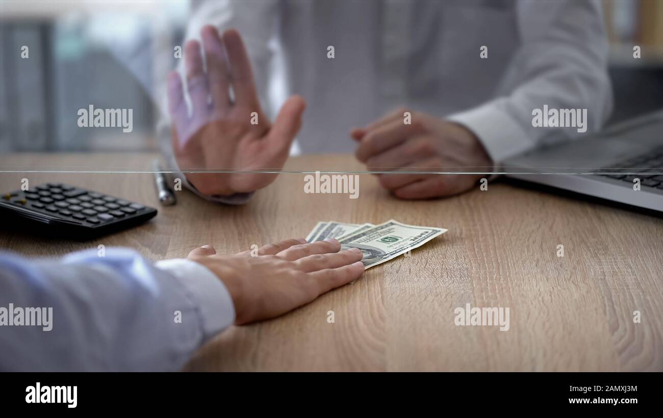 Accountant refusing to change dollar banknotes, bank limitation ...