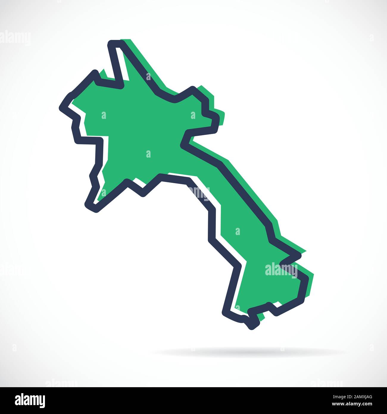 Stylized simple outline map of Laos Stock Vector Image & Art - Alamy