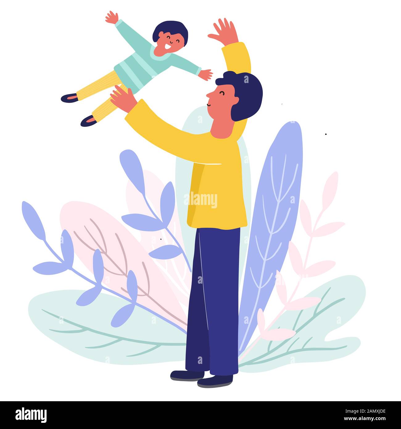 Father playing son dad Stock Vector Images - Alamy