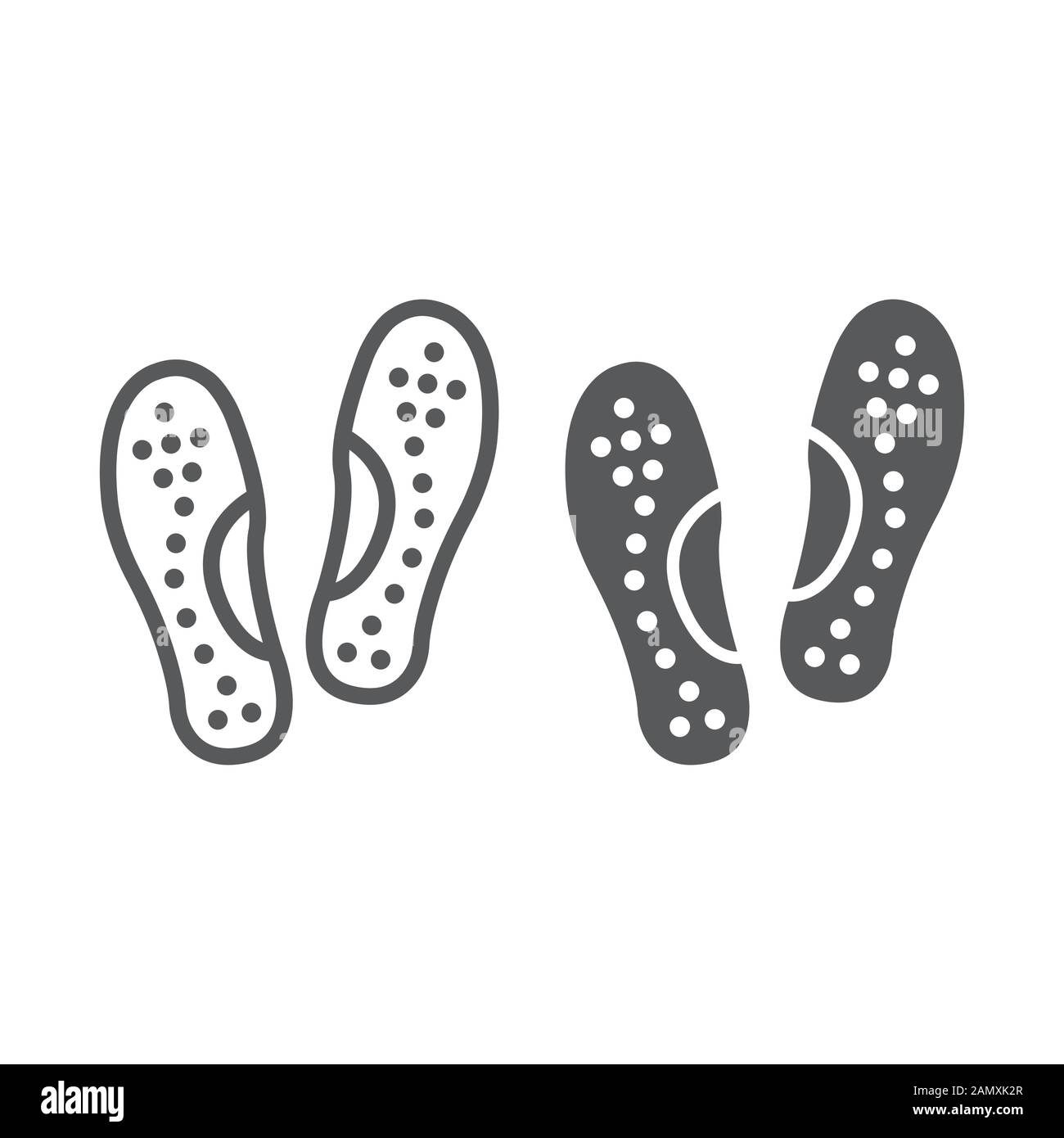 Orthopedic insoles line and glyph icon, orthopedic and medical, flat ...