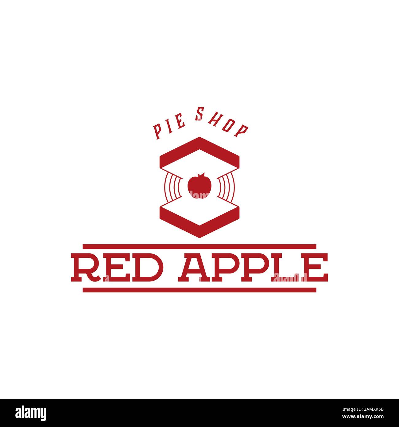 Vintage Red Apple Store Logo Ideas. Inspiration logo design. Template ...