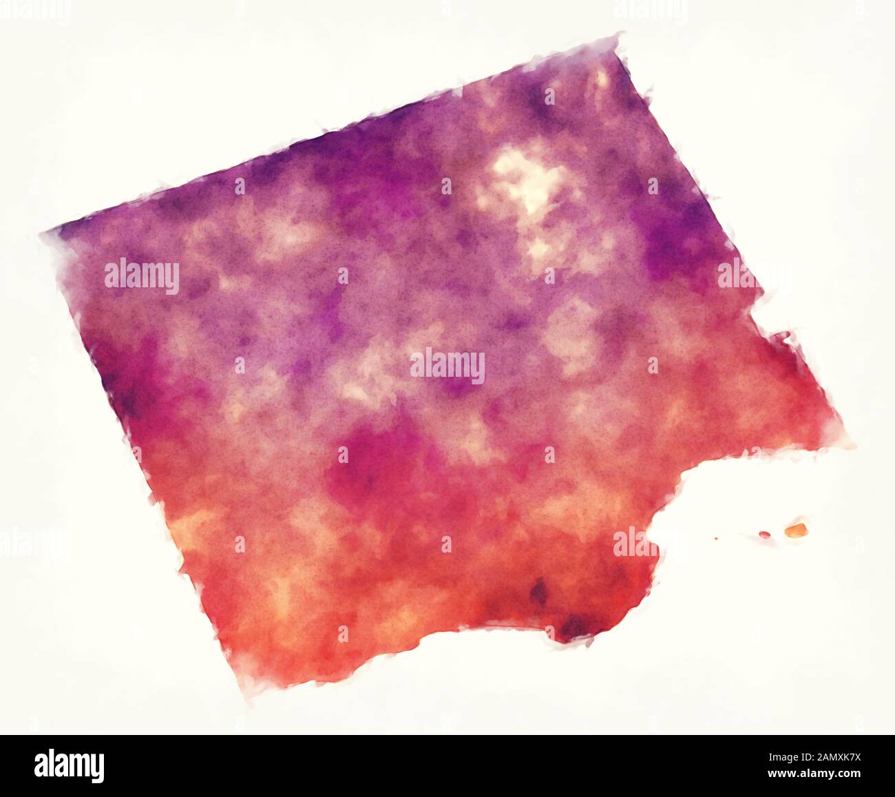 Zufar governorate watercolor map of Oman Stock Photo - Alamy