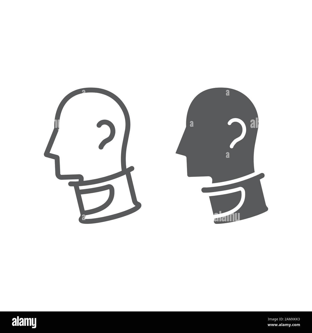 Cervical collar line and glyph icon, orthopedic and medical, neck ...