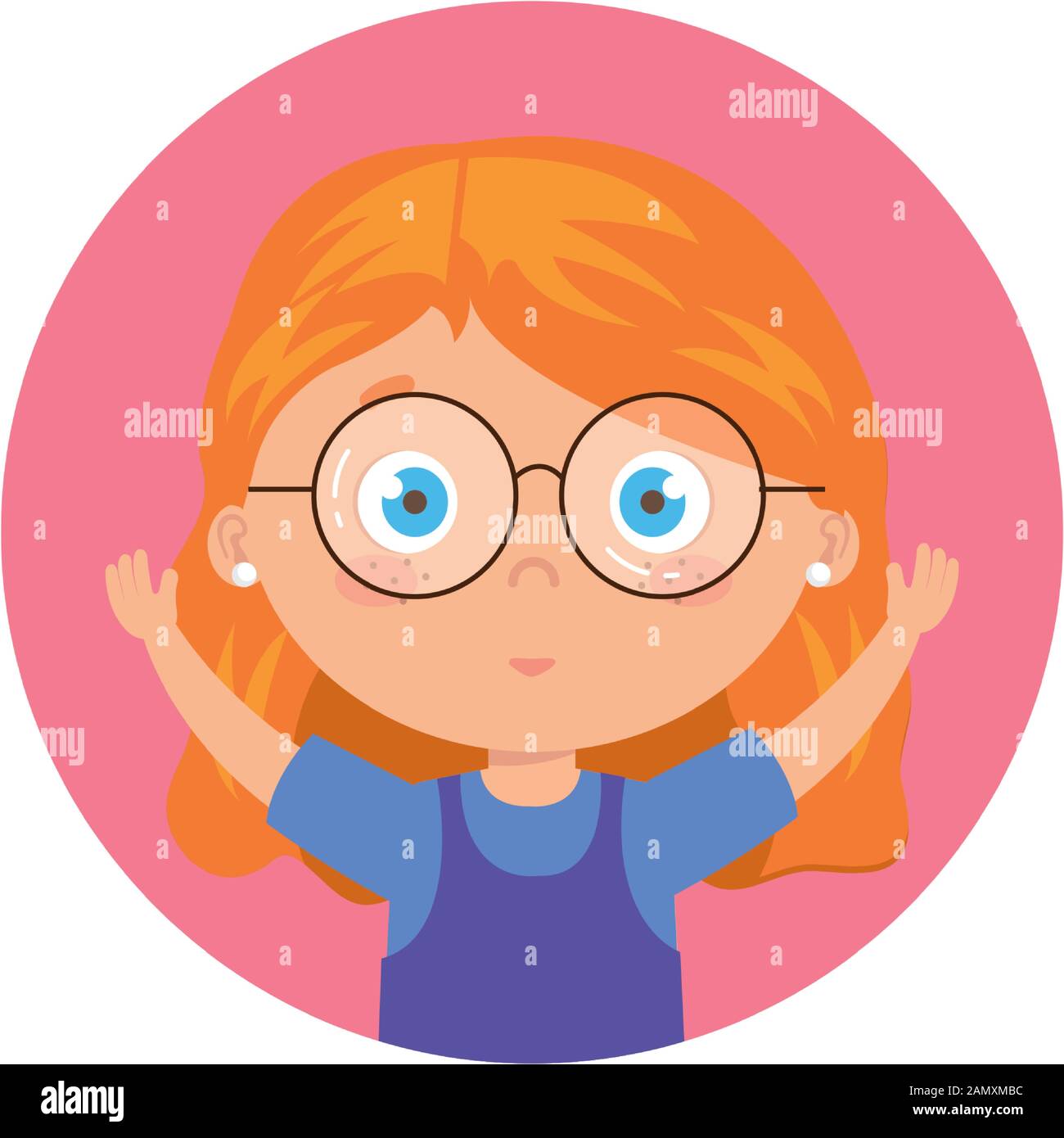 beautiful girl smiling with his hands up Stock Vector Image & Art - Alamy