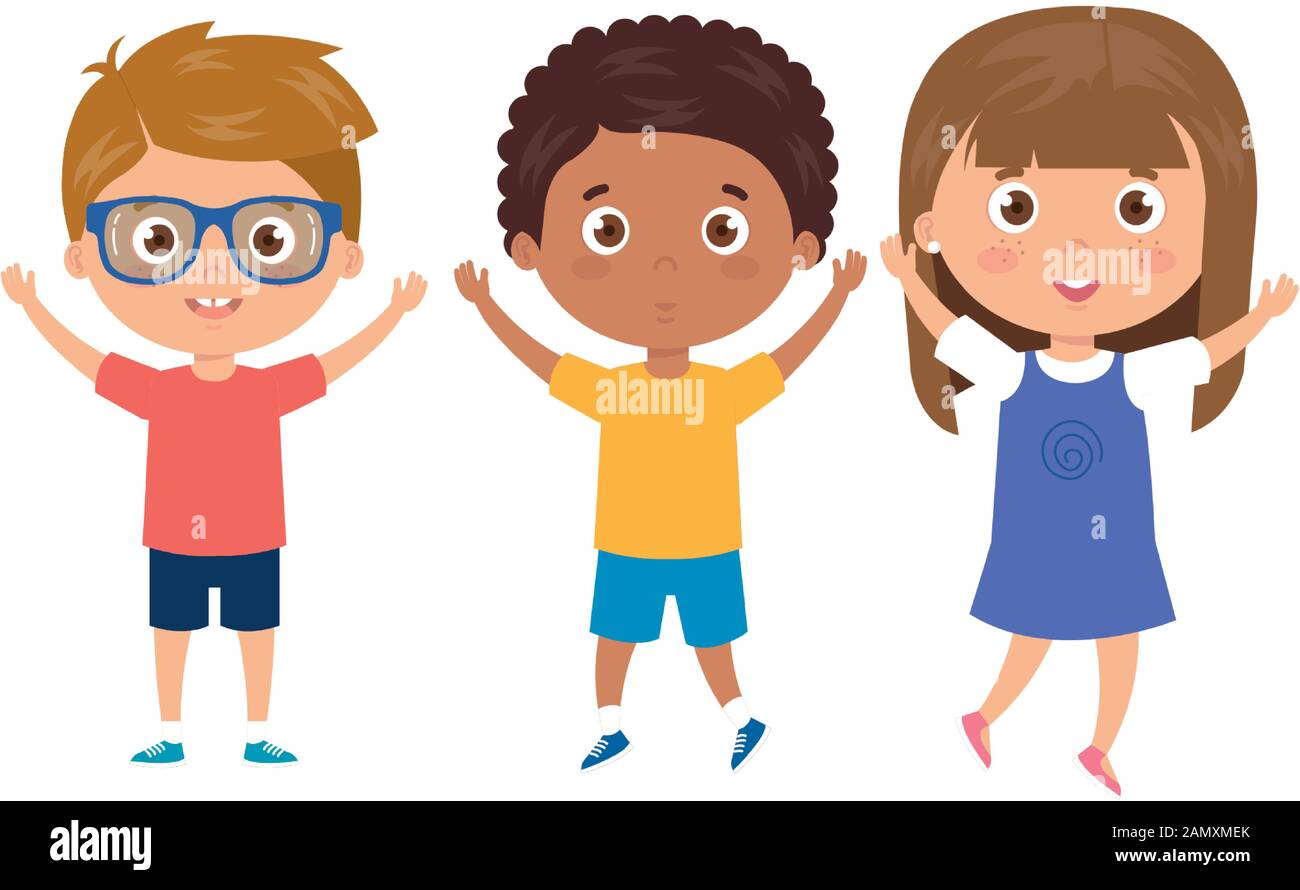 children standing on white background Stock Vector Image & Art - Alamy