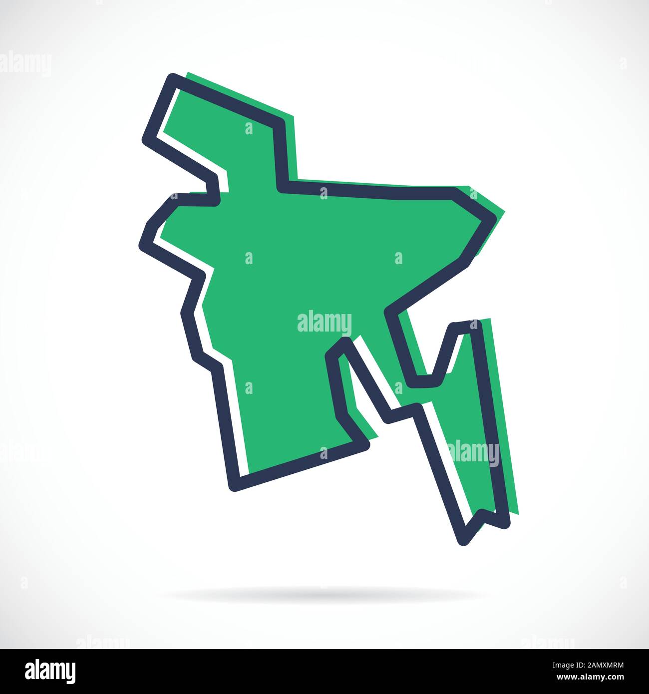 Stylized simple outline map of Bangladesh Stock Vector Image & Art - Alamy