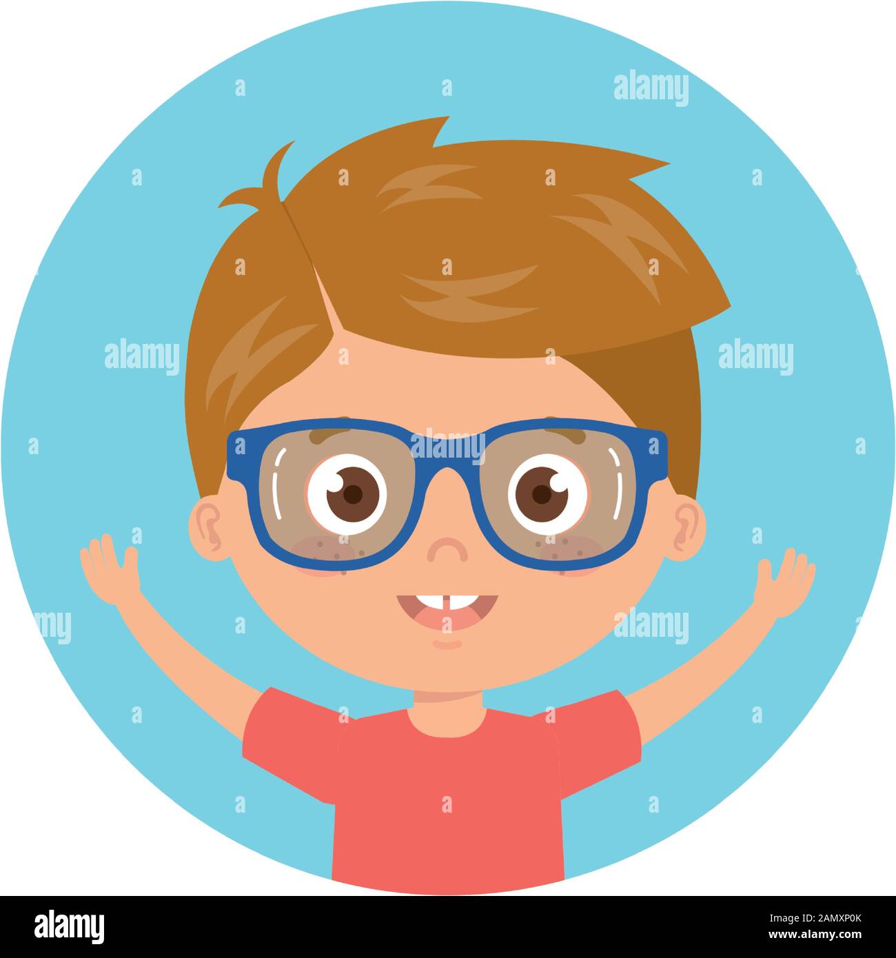 handsome boy smiling with his hands up Stock Vector Image & Art - Alamy