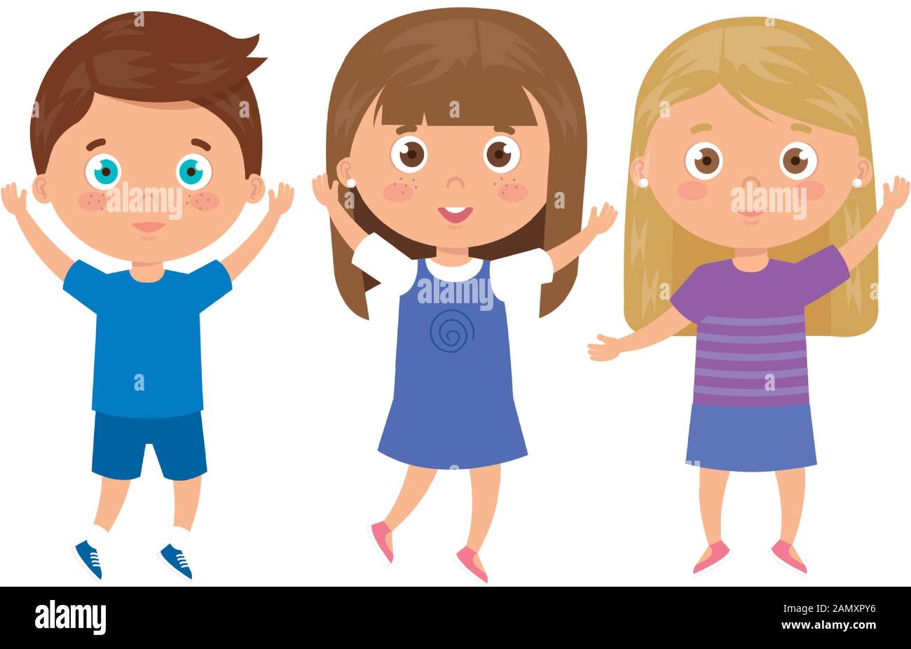 children standing on white background Stock Vector Image & Art - Alamy