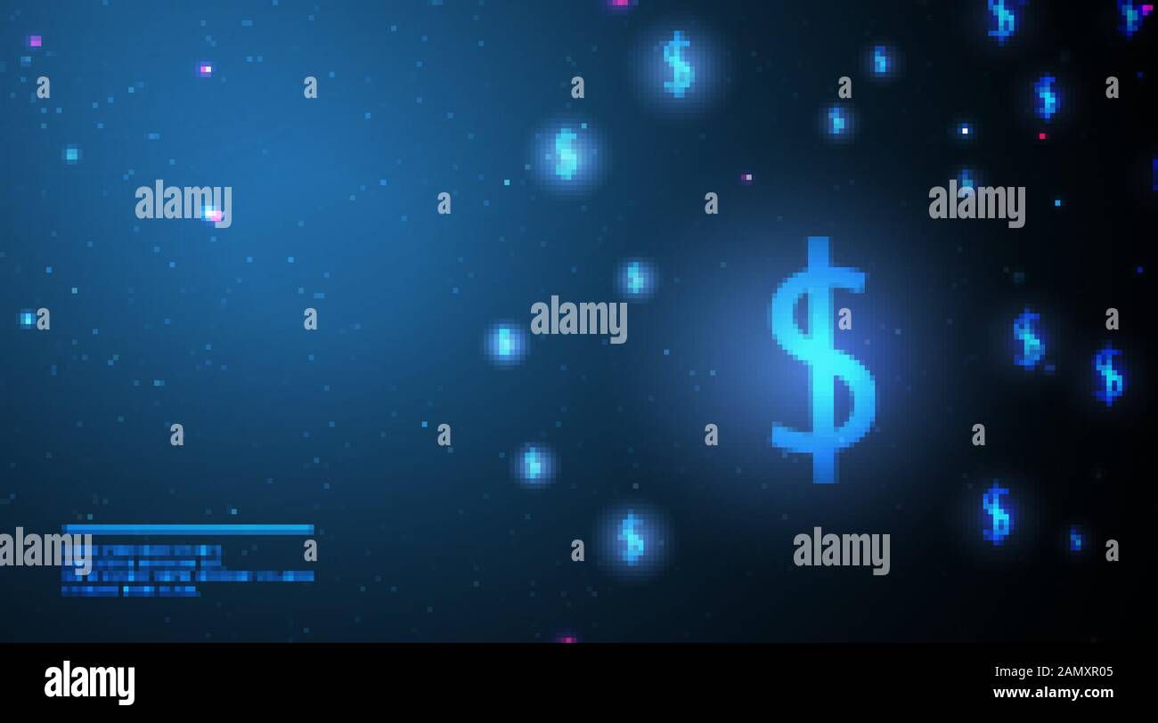 dollar sign. Dollar coin. abstract low poly wireframe mesh design. from ...