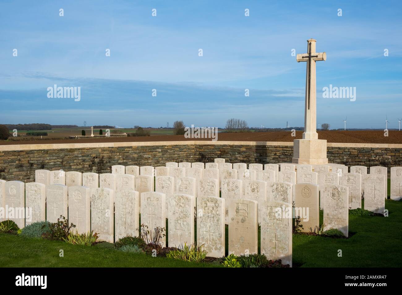 British battlefield cemeteries, Somme Stock Photo - Alamy