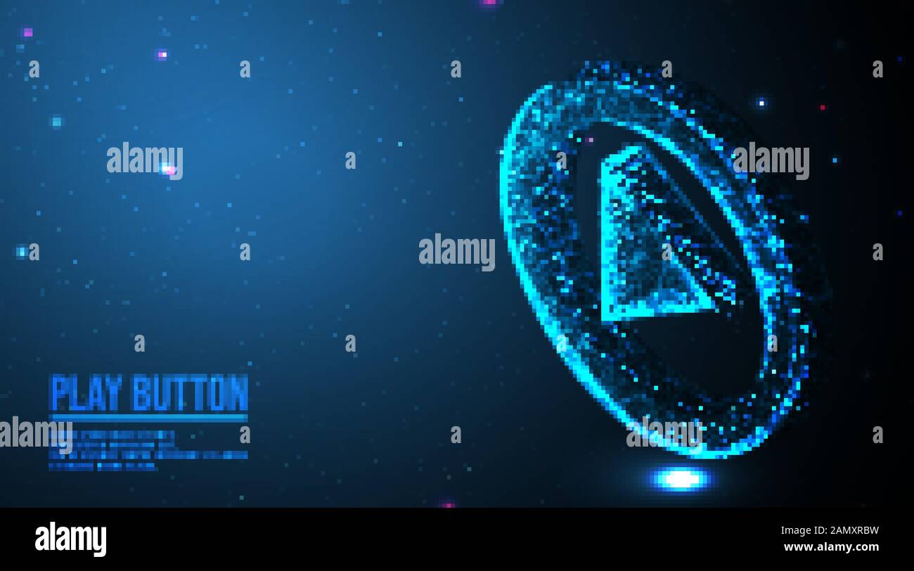 Play button. Playing video / music streaming. abstract low poly ...