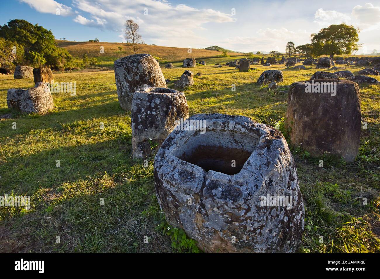 Mysterious stone jars are scattered over a large area near the city of ...