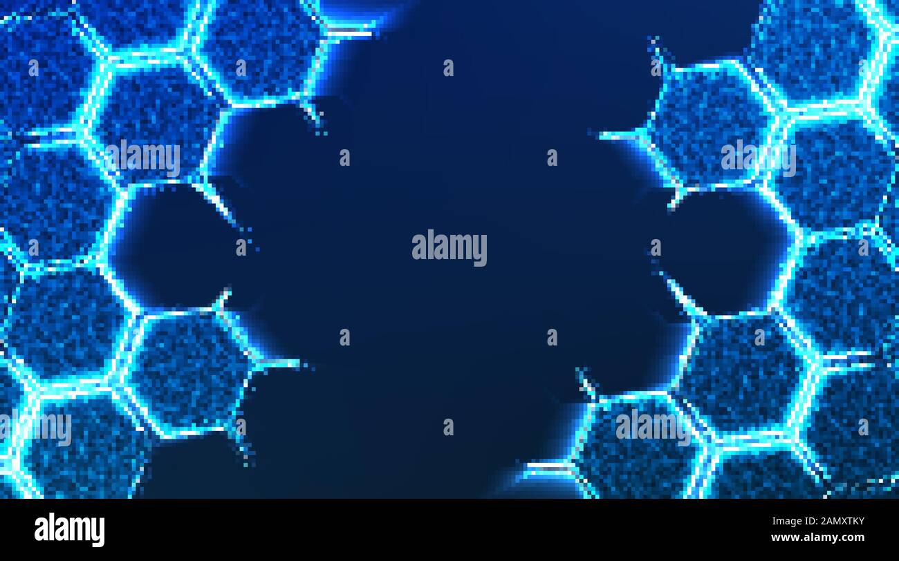 Molecule structure form lines and triangles, hexagon point connecting ...