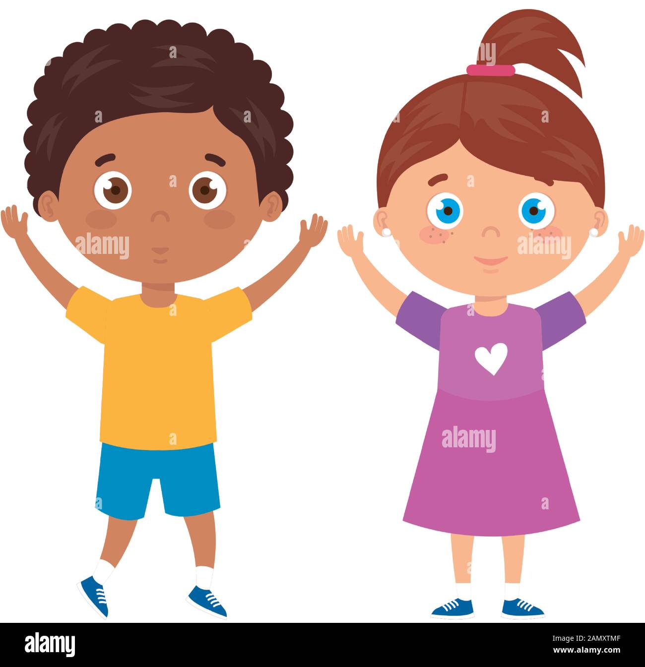 children standing on white background Stock Vector Image & Art - Alamy