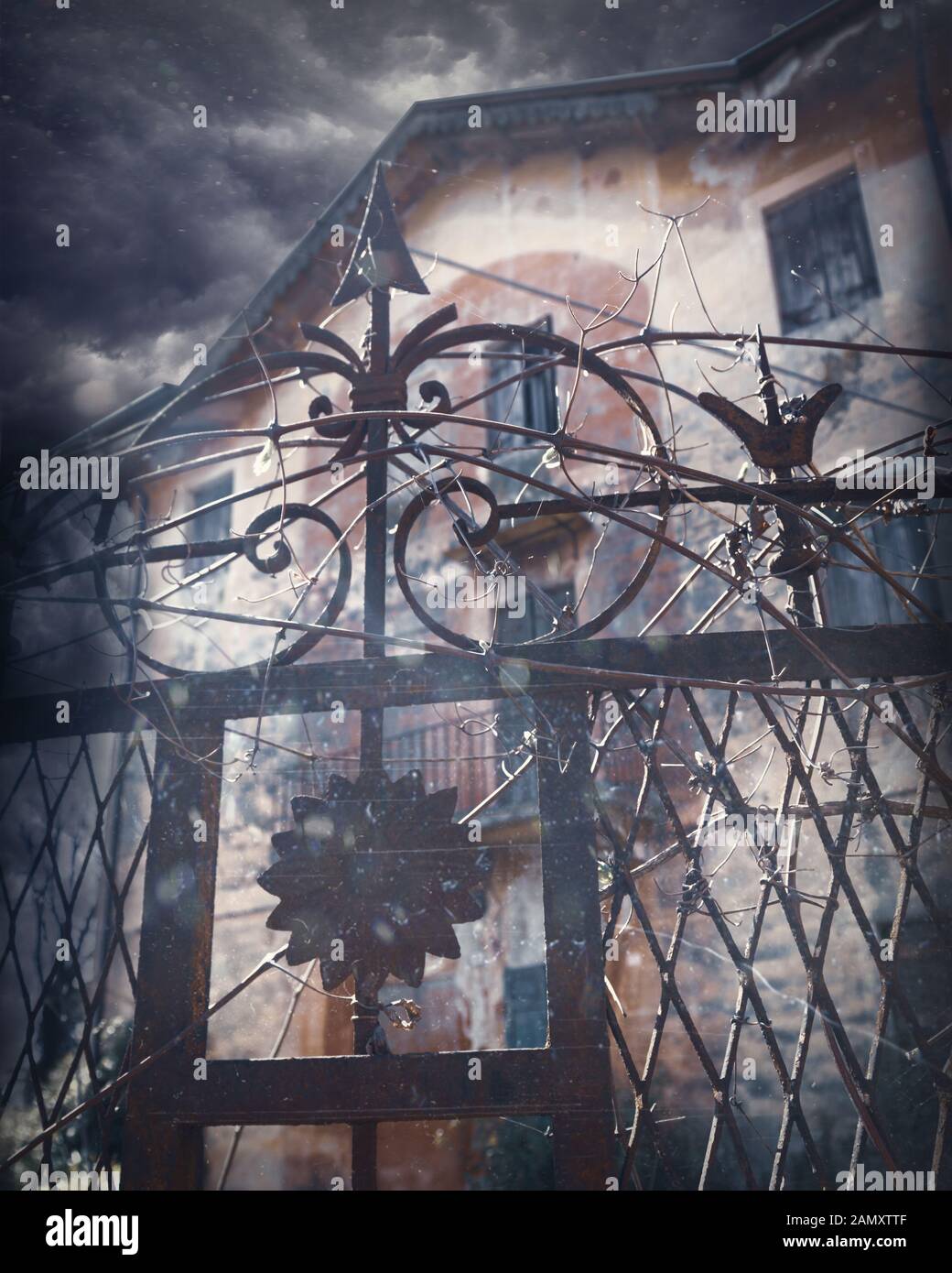 Old scary dark building Stock Photo - Alamy