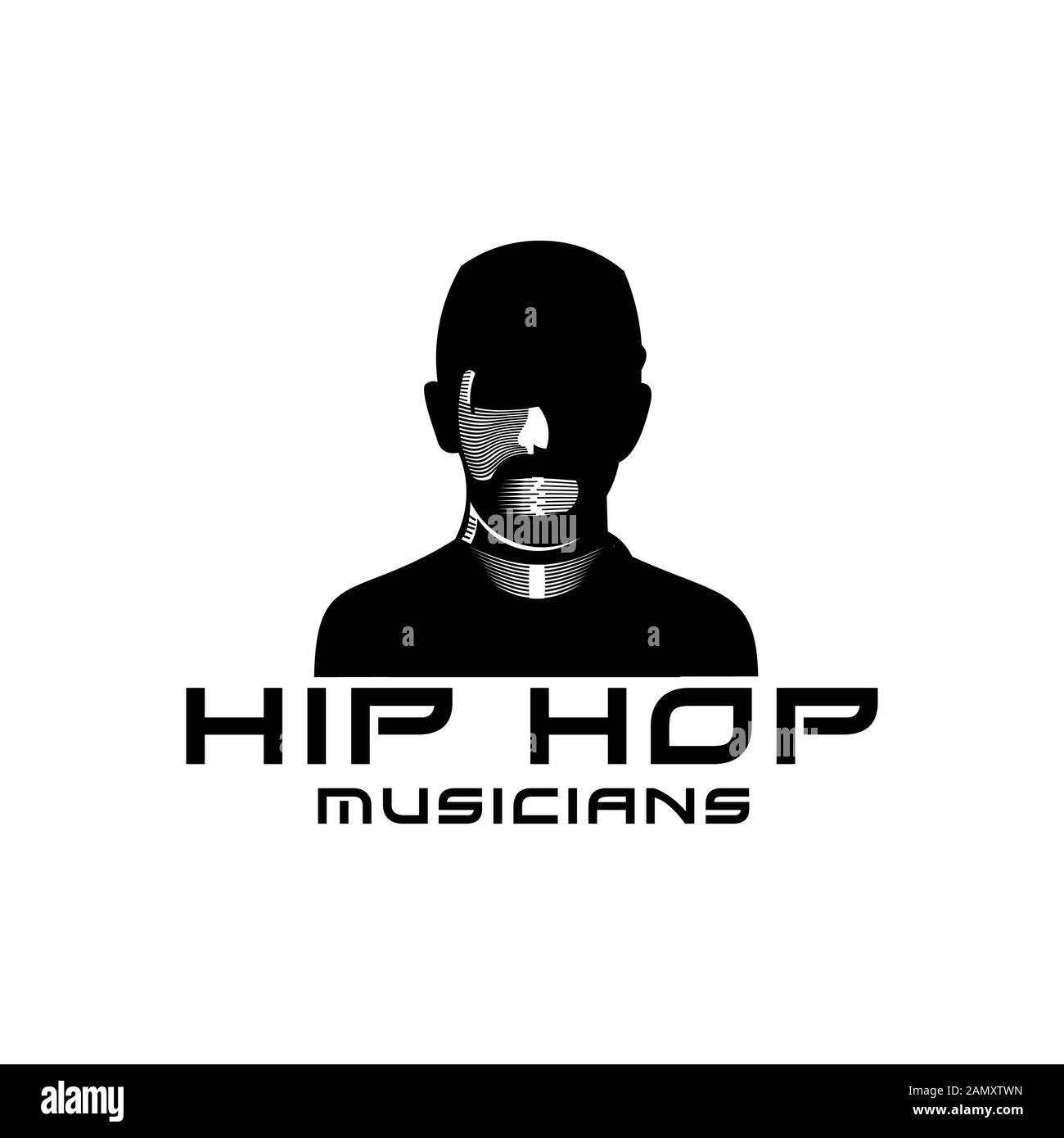 silhouette man using cap. Hip Hop musician logo Ideas. Inspiration logo ...