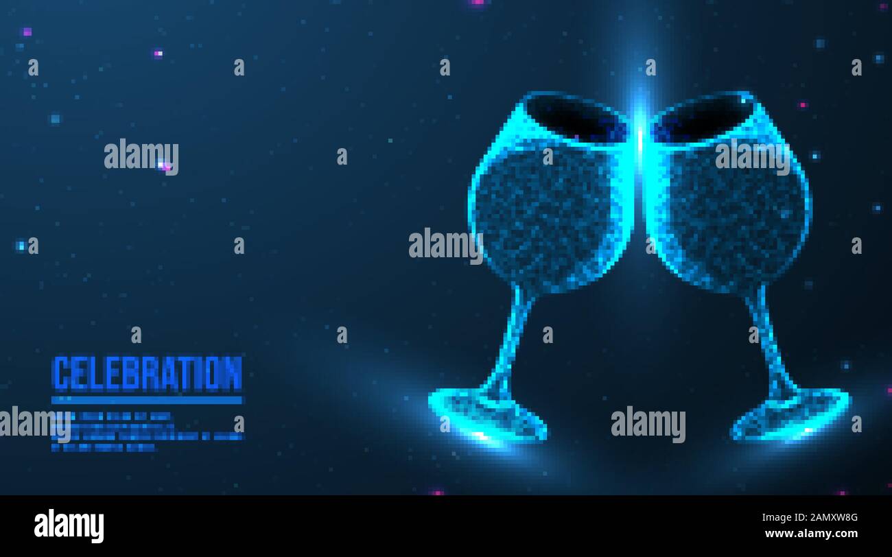 clink glasses with wine after toast. Celebration concept. abstract low ...