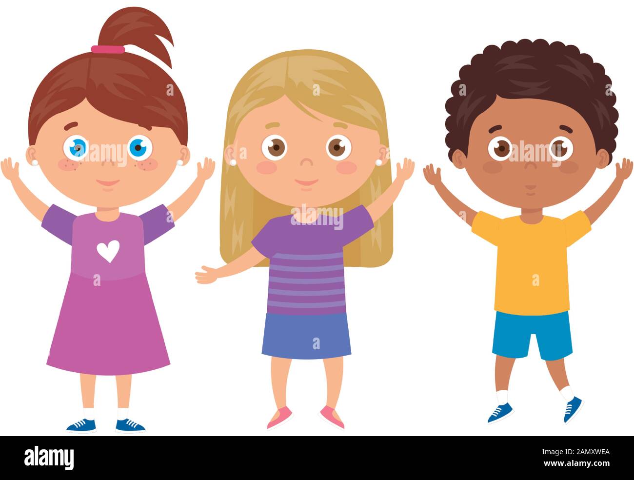 children standing on white background Stock Vector Image & Art - Alamy
