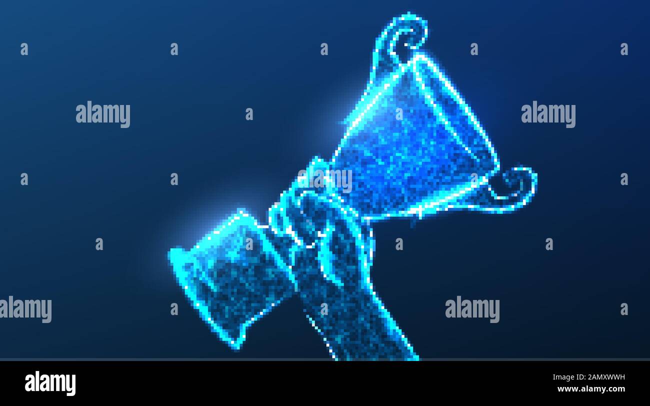 Hand with Trophy cup. Champions award, sport victory concept ...