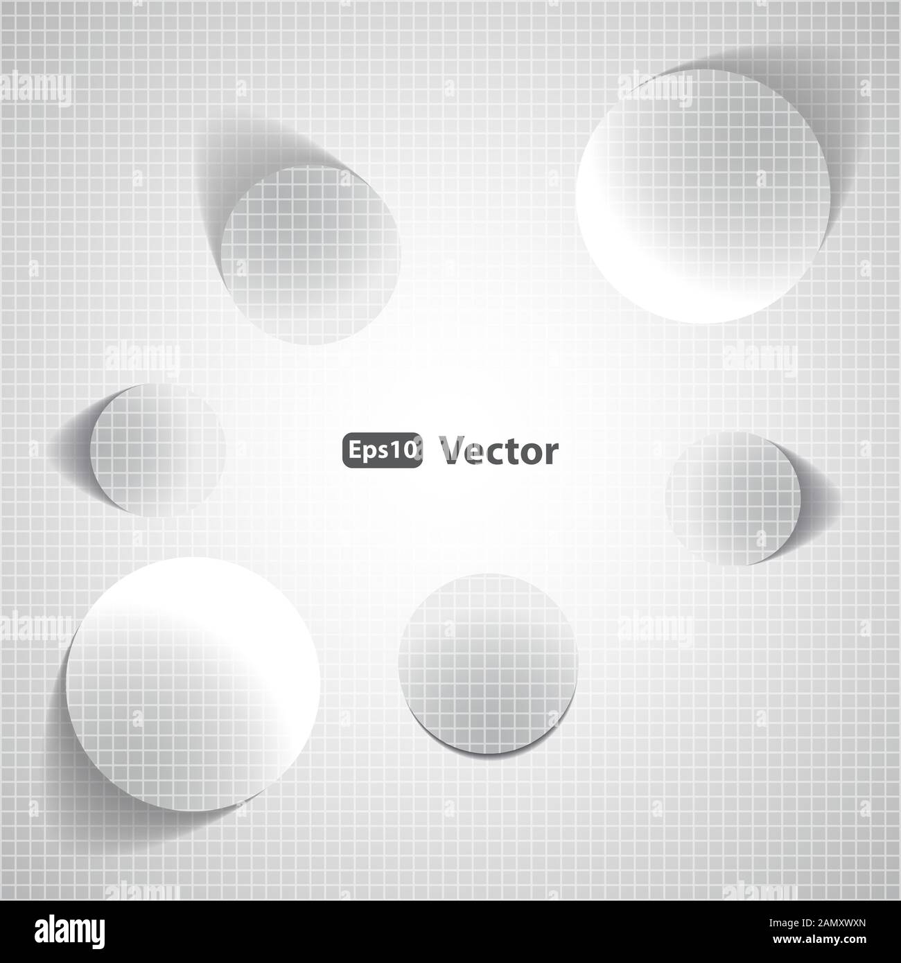 Circles with Drop Shadows - Grey Abstract Background Design in Editable ...