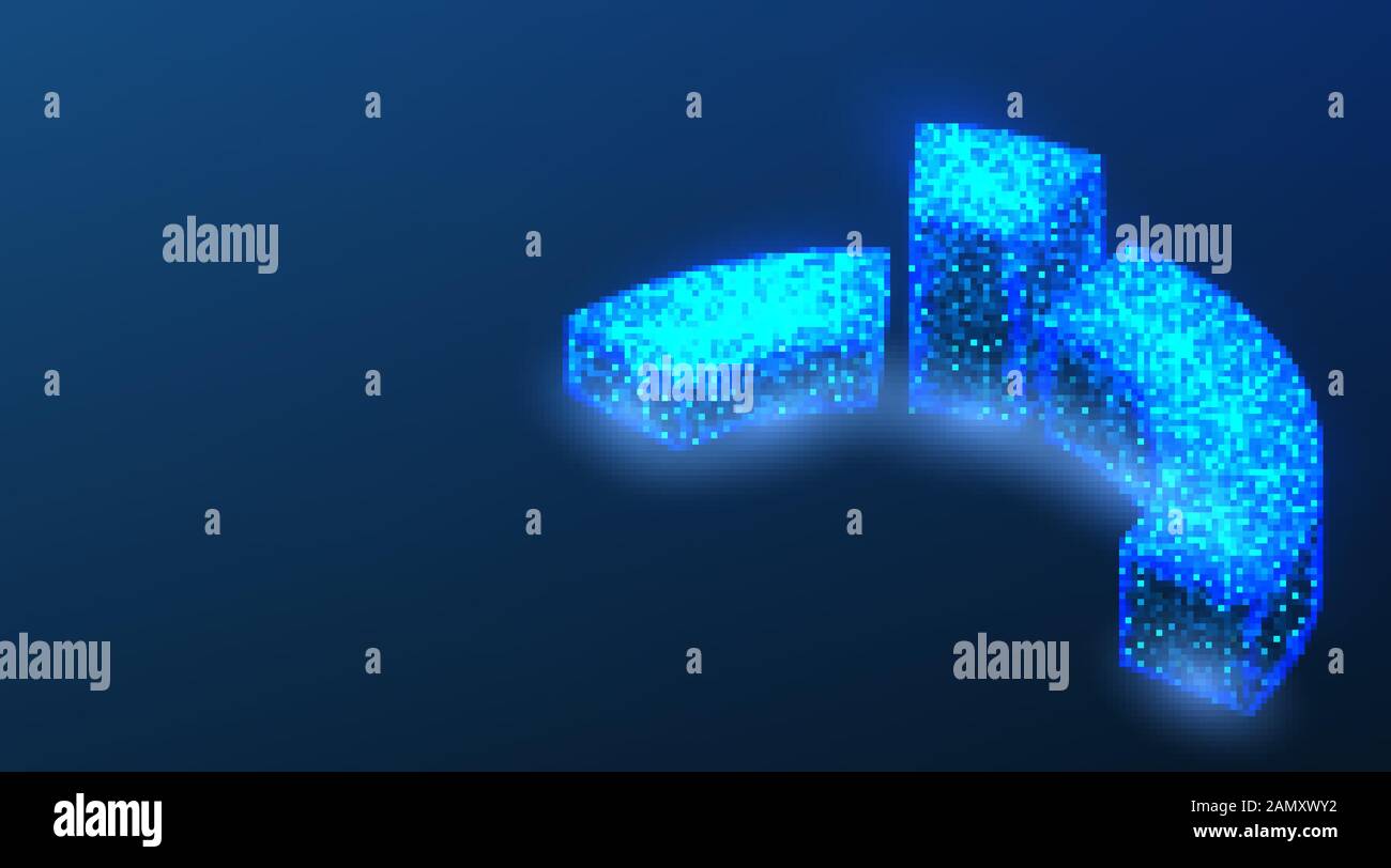 Graph grows. Isometric Infographic Diagram. .Abstract Low Poly ...