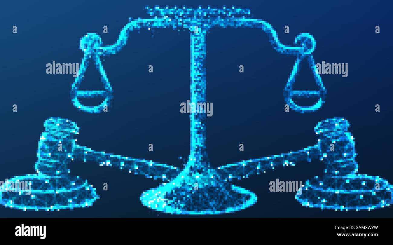 Scales of justice, gavel symbol. Law office, attorney, notary concept ...