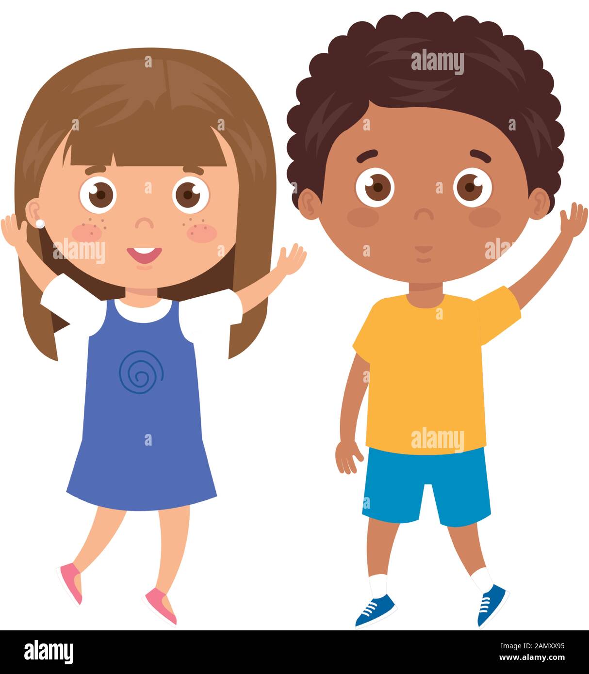 children standing on white background Stock Vector Image & Art - Alamy