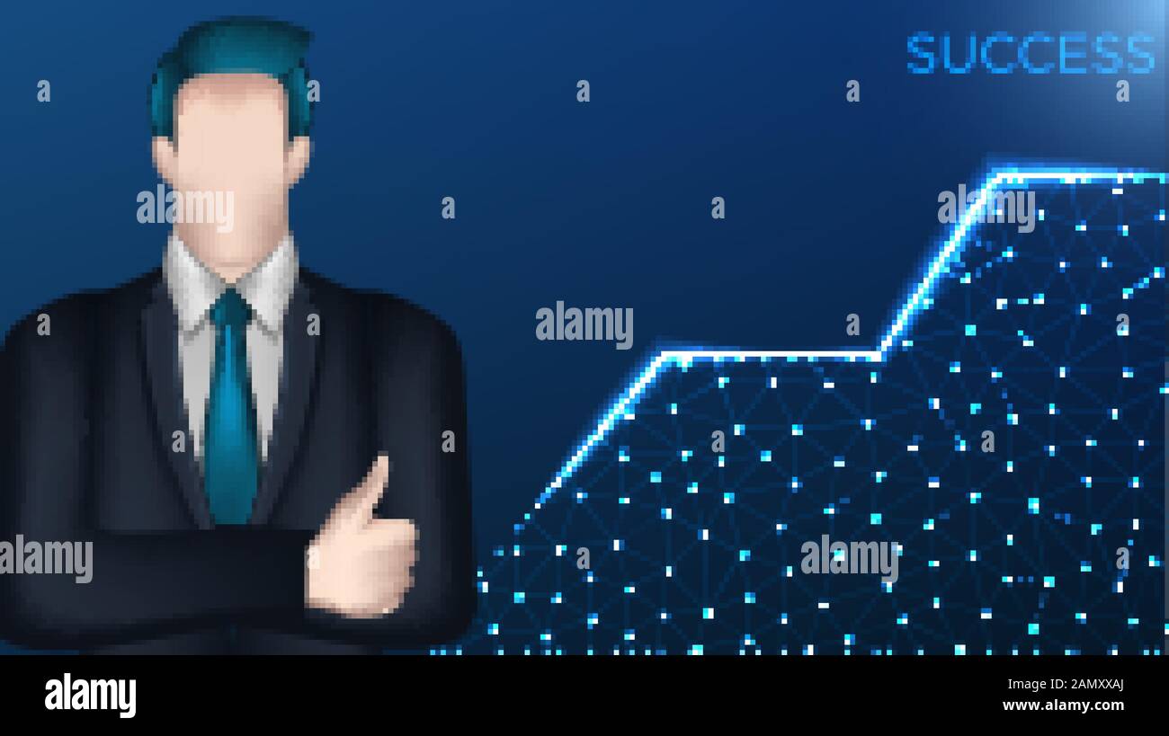 businessman, growth to success . Business concept. Vector Illustration ...