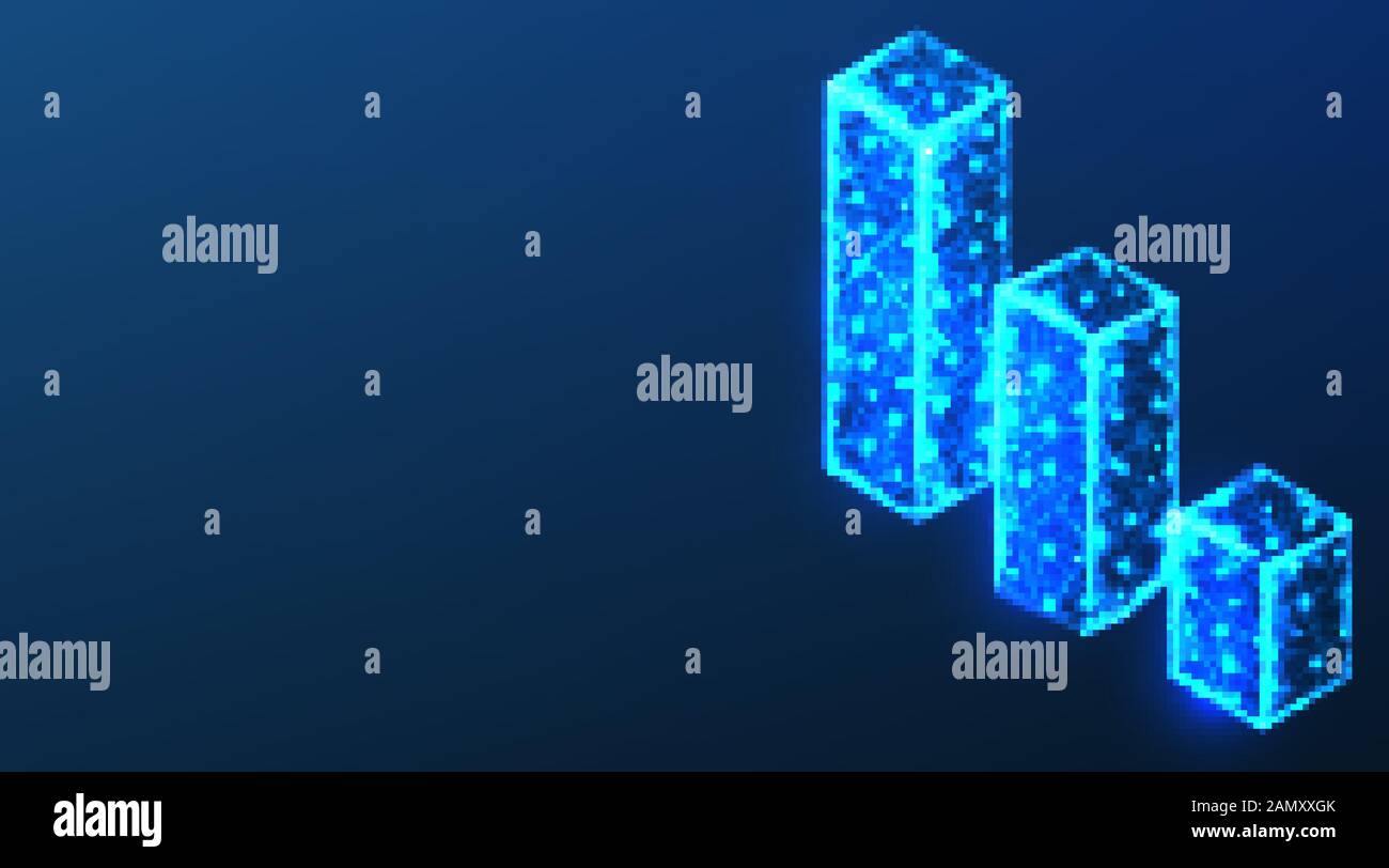 Graph grows. Isometric Infographic Diagram. .Abstract Low Poly ...