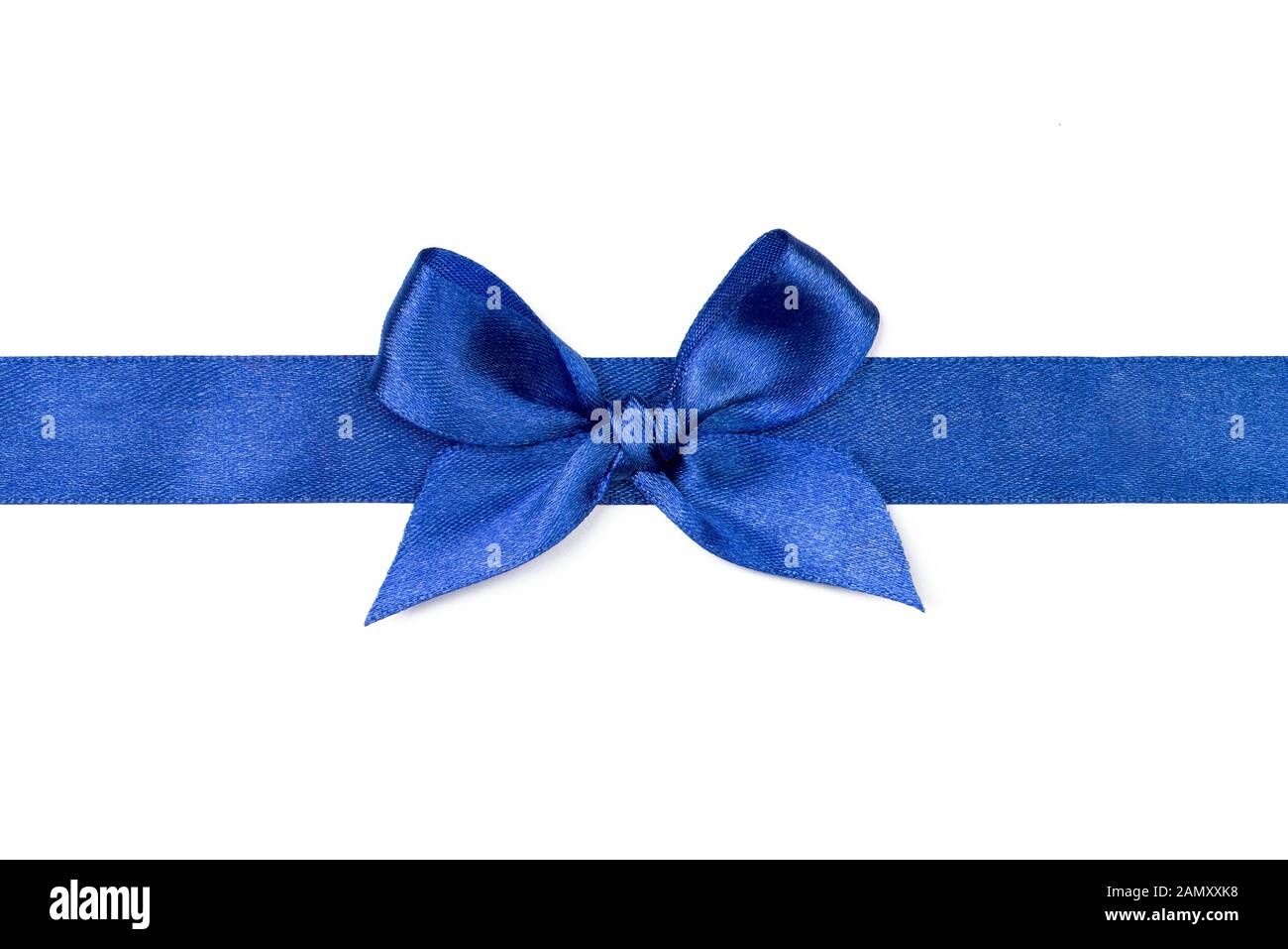 Blue satin ribbon bow hi-res stock photography and images - Alamy