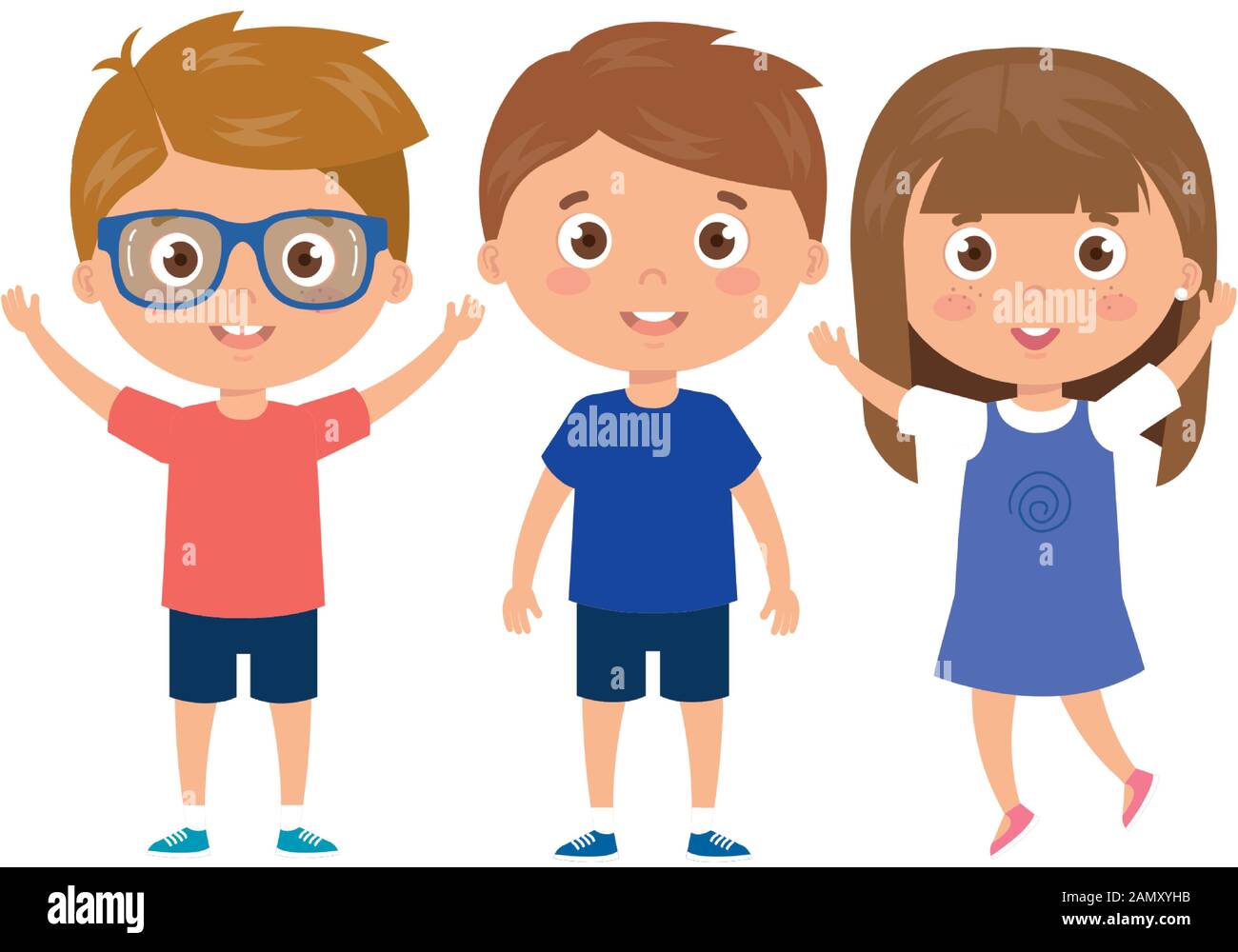 children standing on white background Stock Vector Image & Art - Alamy