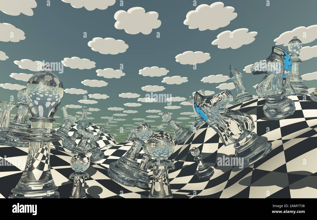 Wonderland. Surreal Chess Landscape Stock Photo - Alamy