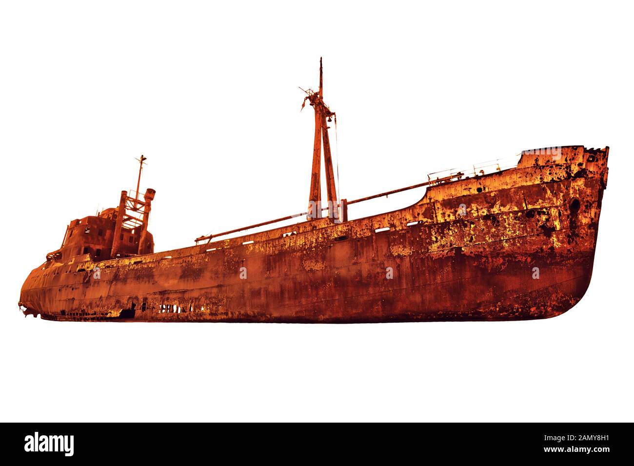 Old ship in ocean sunset Cut Out Stock Images & Pictures - Alamy