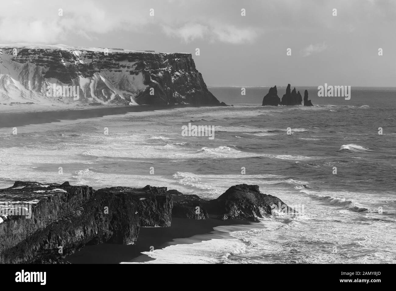Travel iceland icelandic landscape Black and White Stock Photos ...