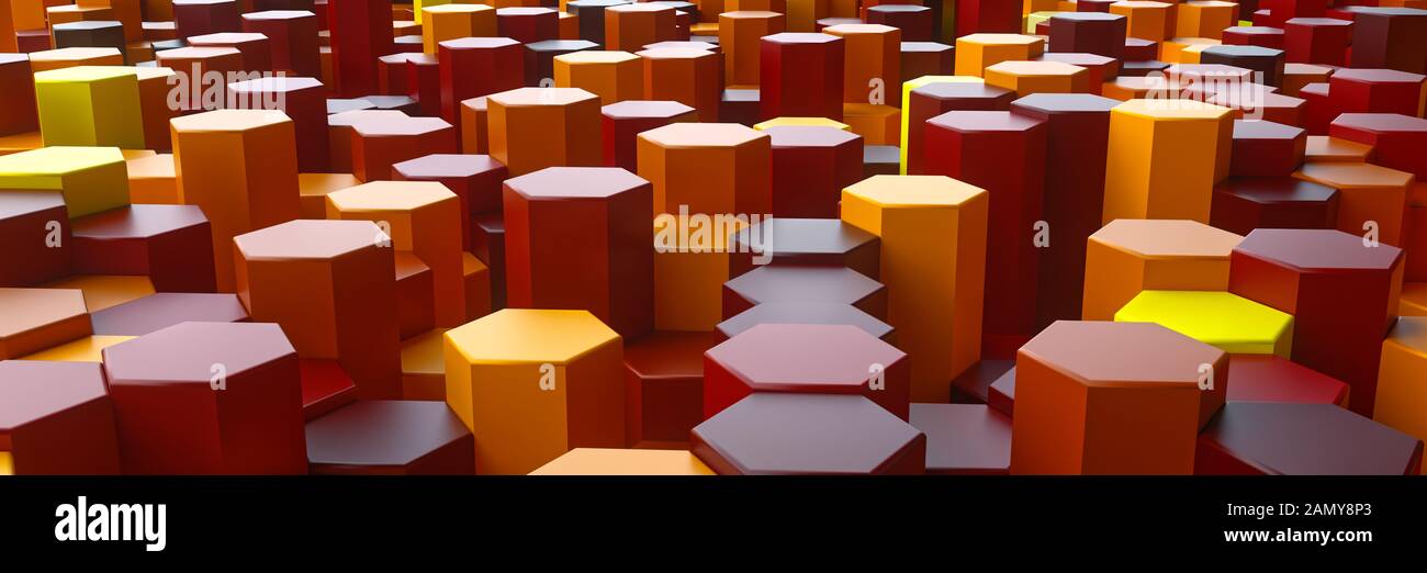 Colorful background with hexagon pattern - 3D Rendering Stock Photo - Alamy
