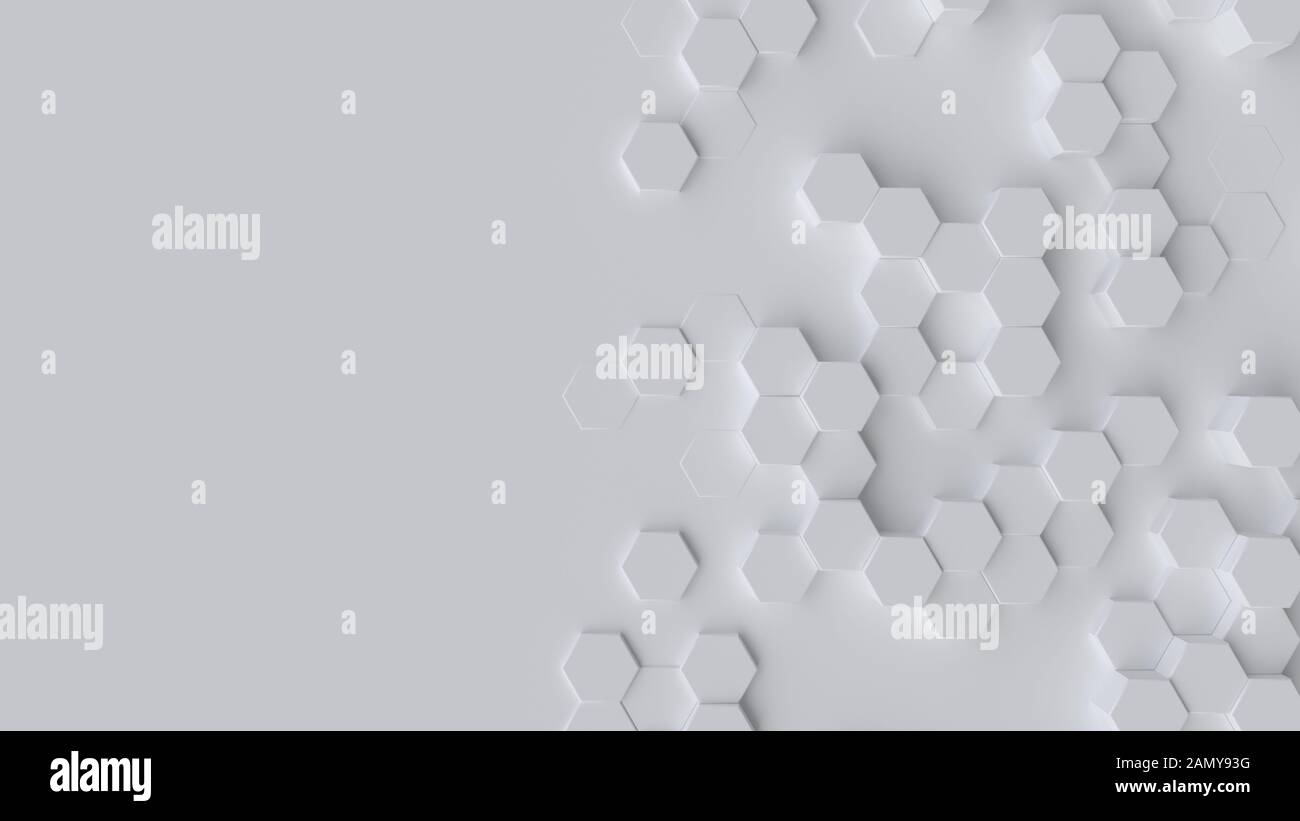 Grayscale background with hexagon pattern - 3D Rendering Stock Photo ...