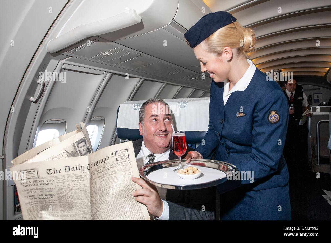 British Airways cabin crew in original cabin clothing from 1958 BOAC ...