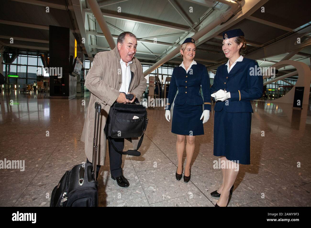 British Airways cabin crew in original cabin clothing from 1958 BOAC ...