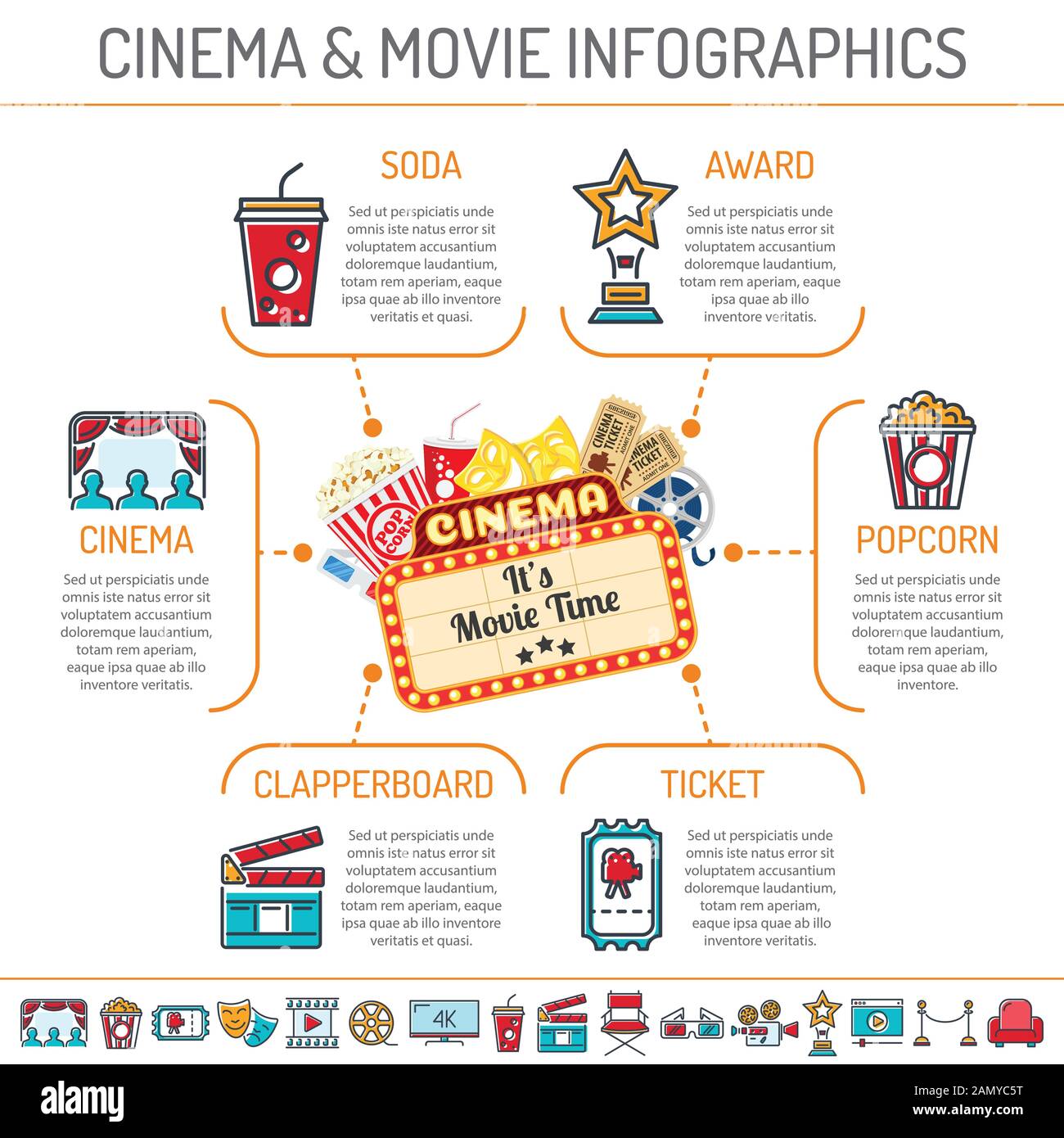 Cinema and Movie Infographics Stock Vector Image & Art - Alamy