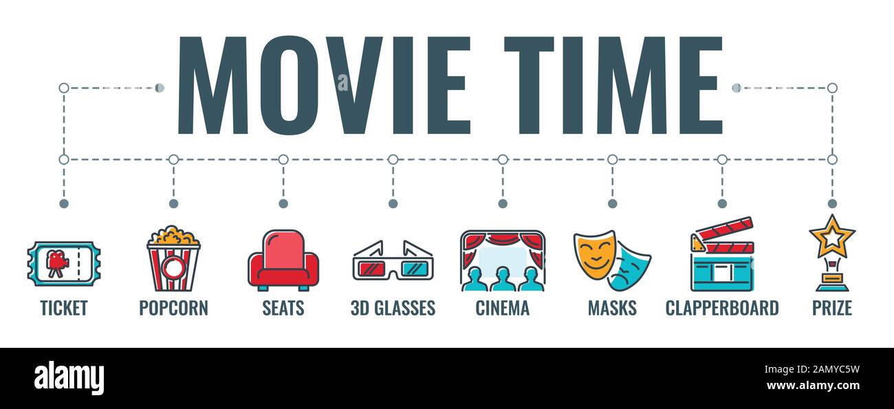 Cinema and Movie Typography Banner Stock Vector Image & Art - Alamy