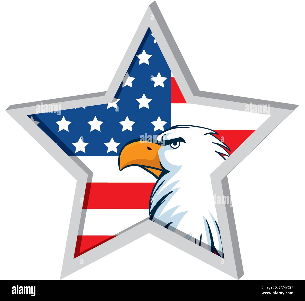 Isolated usa eagle inside star vector design Stock Vector Image & Art ...