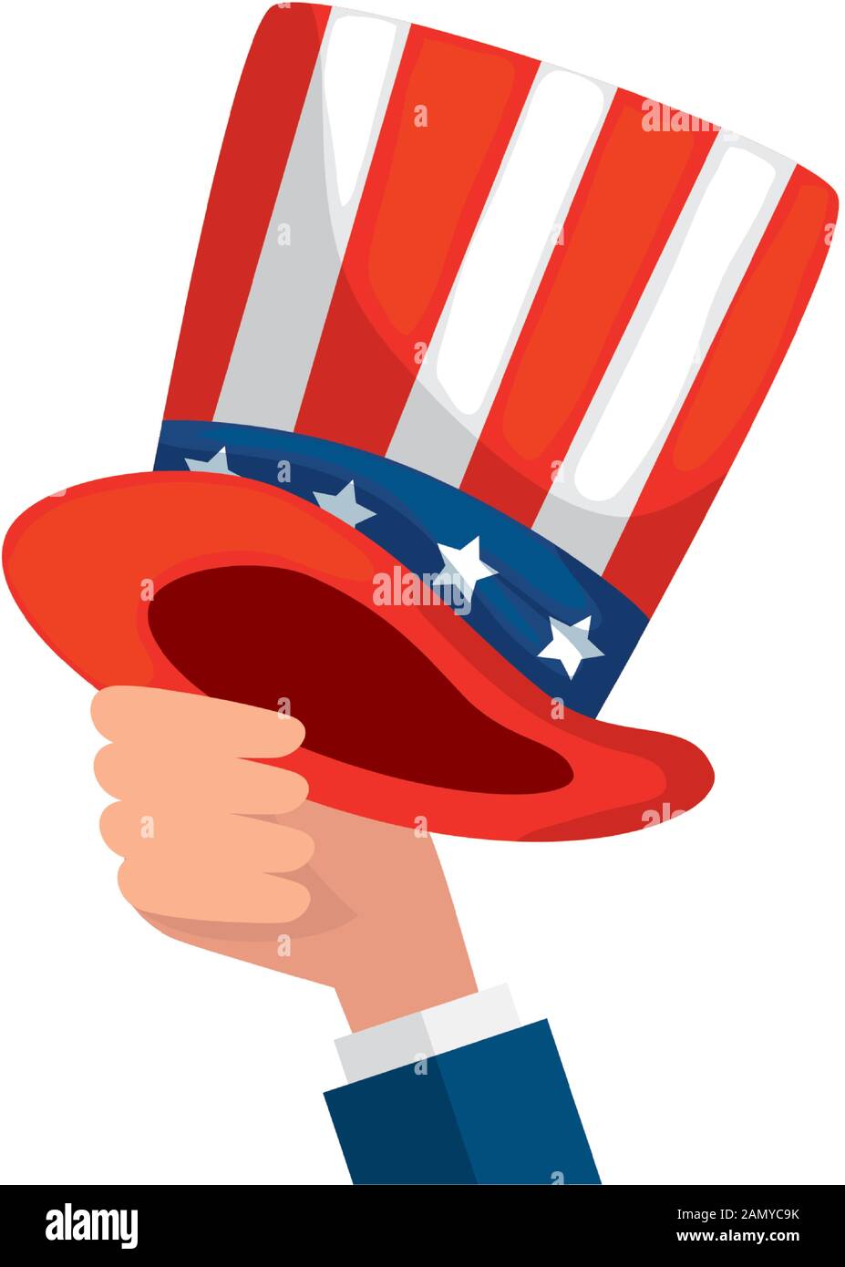 Isolated hand holding usa hat vector design Stock Vector Image & Art ...
