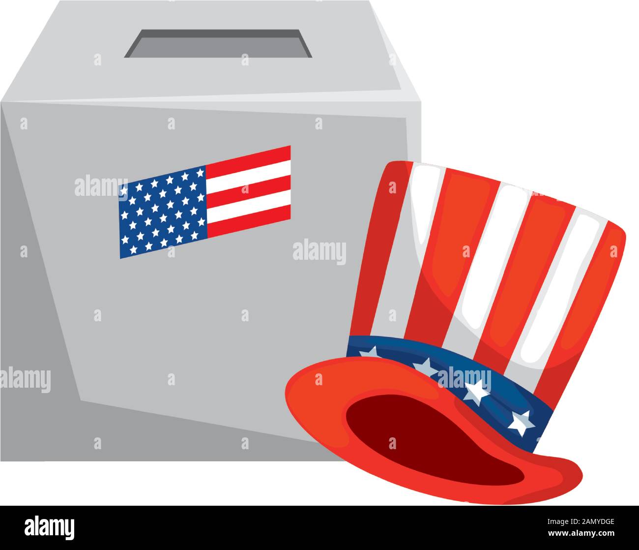 Isolated usa vote box and hat vector design Stock Vector Image & Art ...