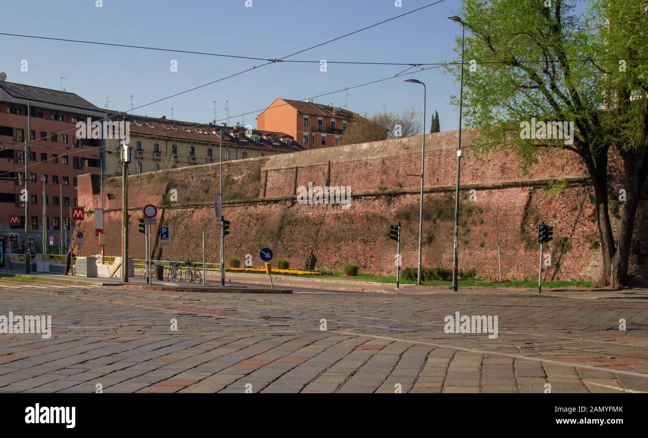 the Spanish walls, built in the Middle Ages to protect the city. Milan ...