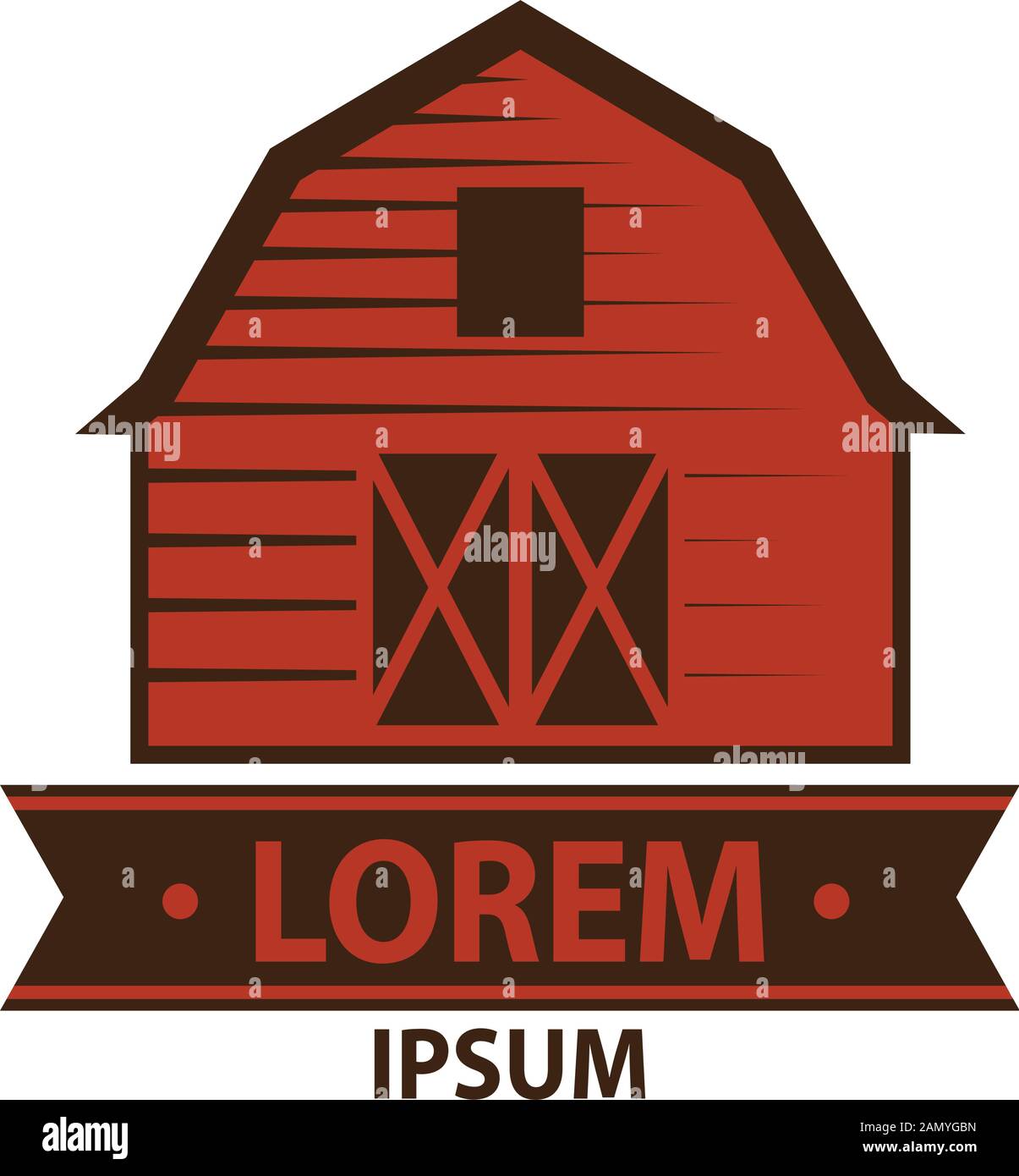 Red barn, agriculture related vector logo template Stock Vector Image ...