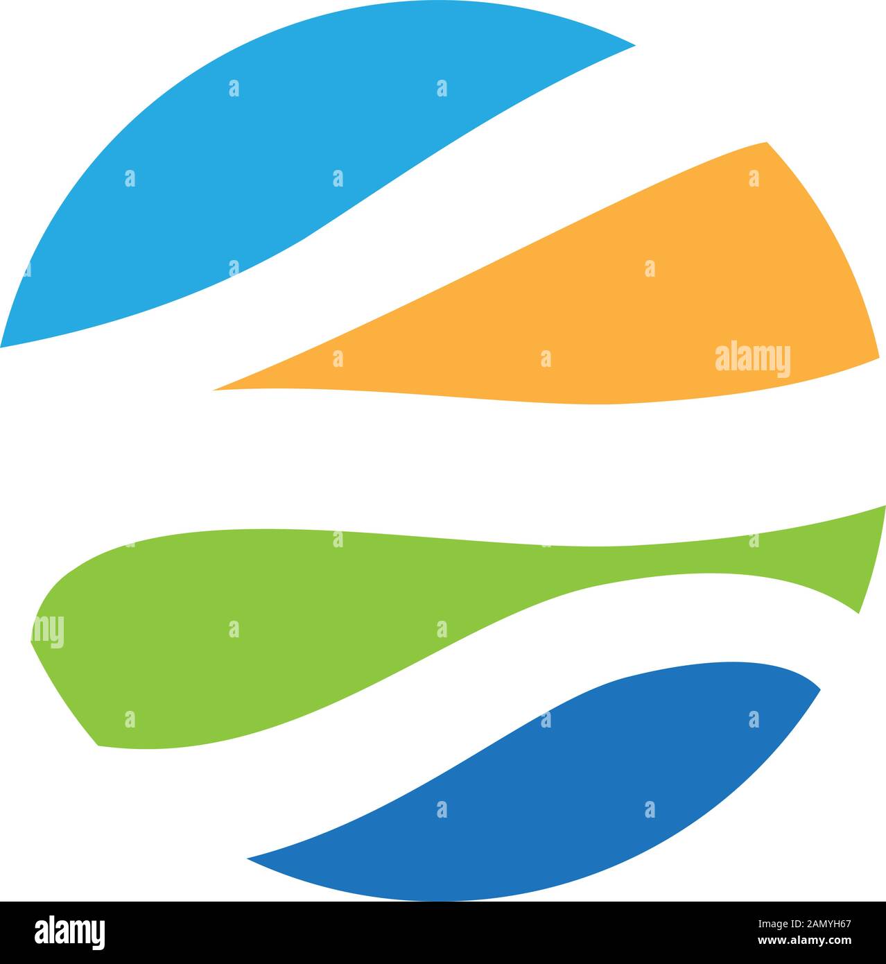 blue, orange and green abstract shapes, nature related vector graphic ...