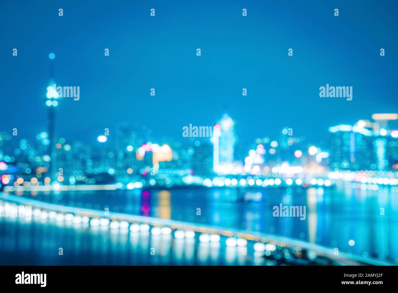 night view of modern city at blurred focus as background horizontal ...