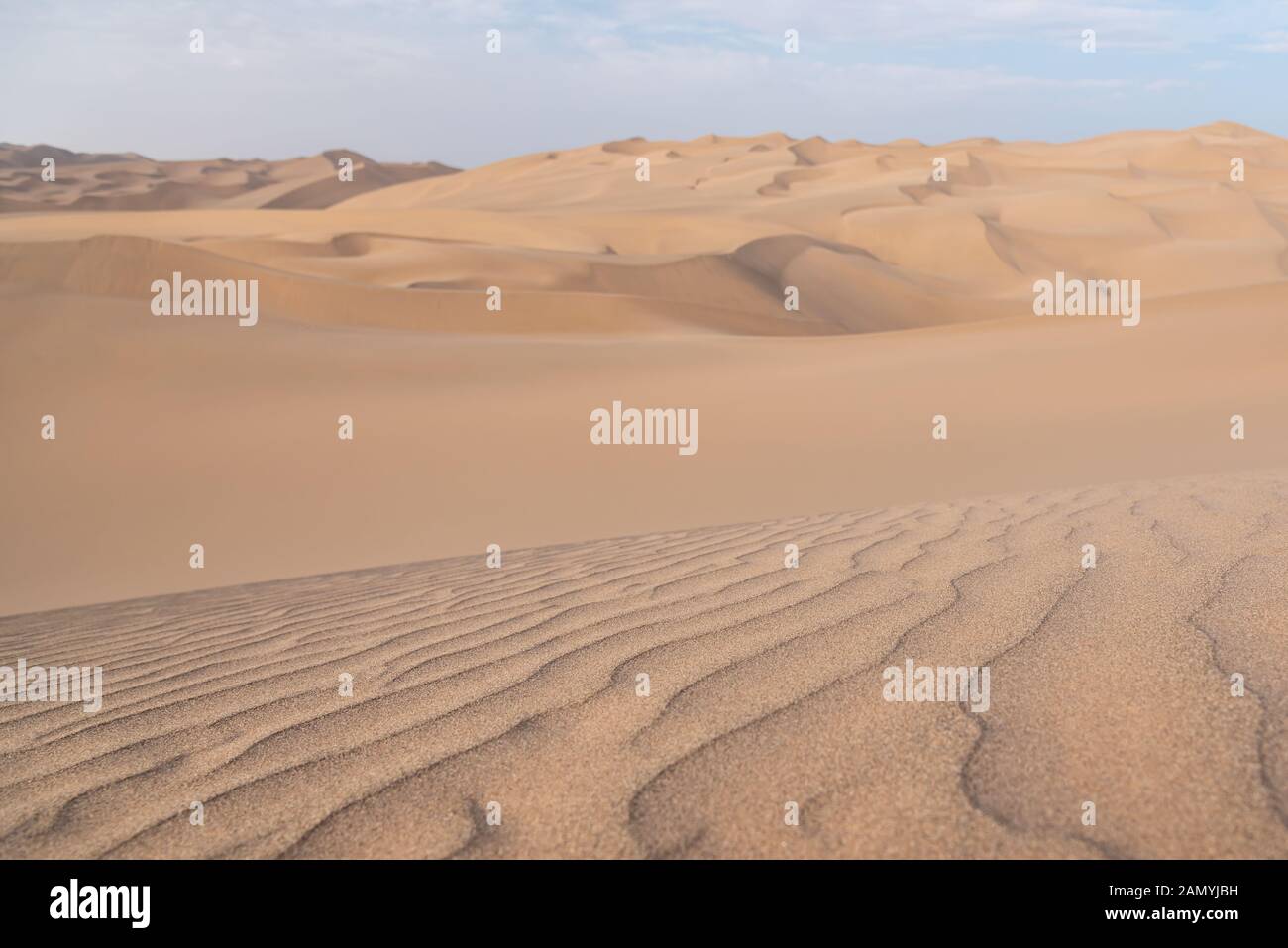the formation of waved sand textures or pattern on a sand dune in dasht ...
