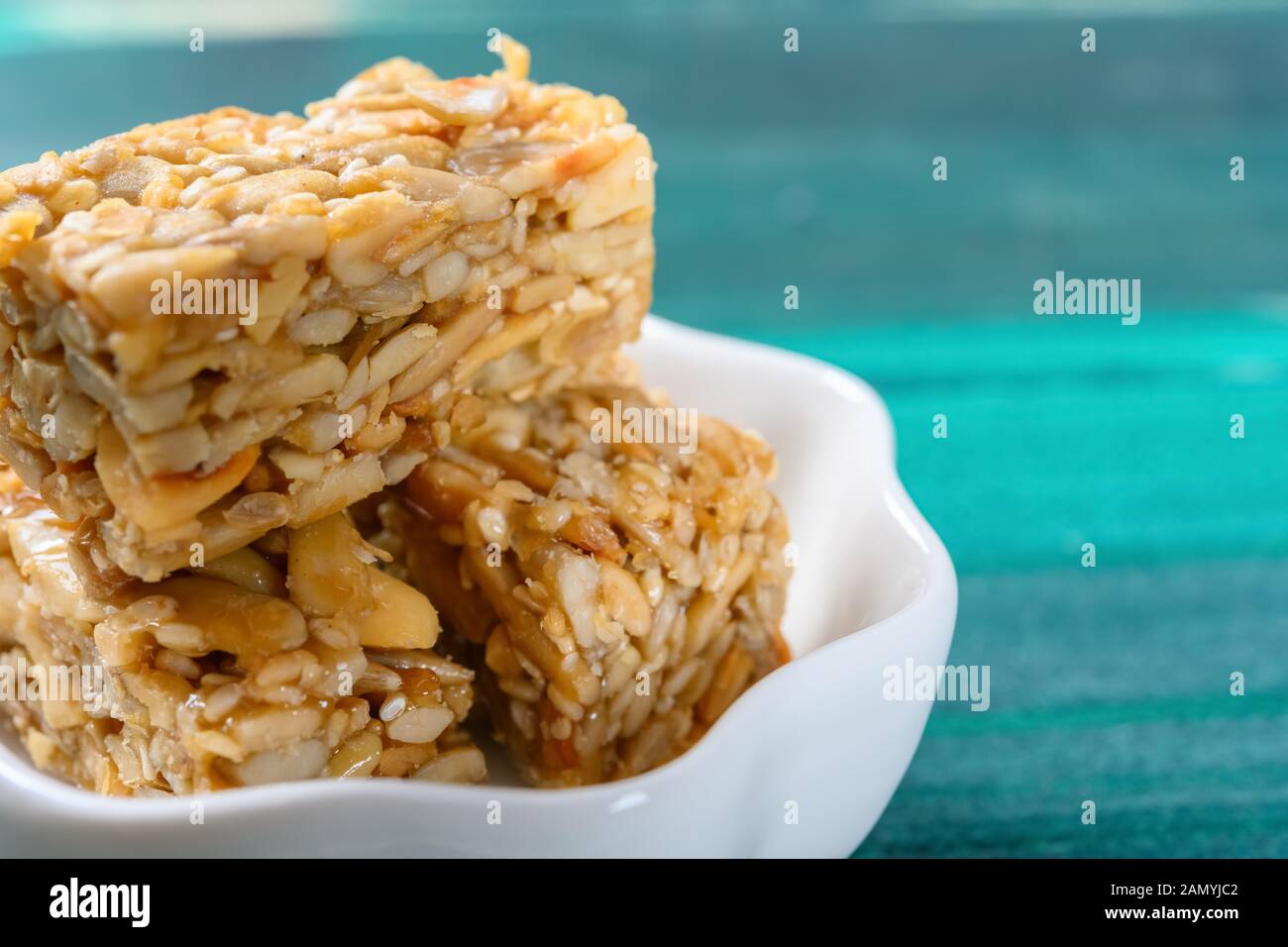sweet rice puffs block on a dish Stock Photo - Alamy